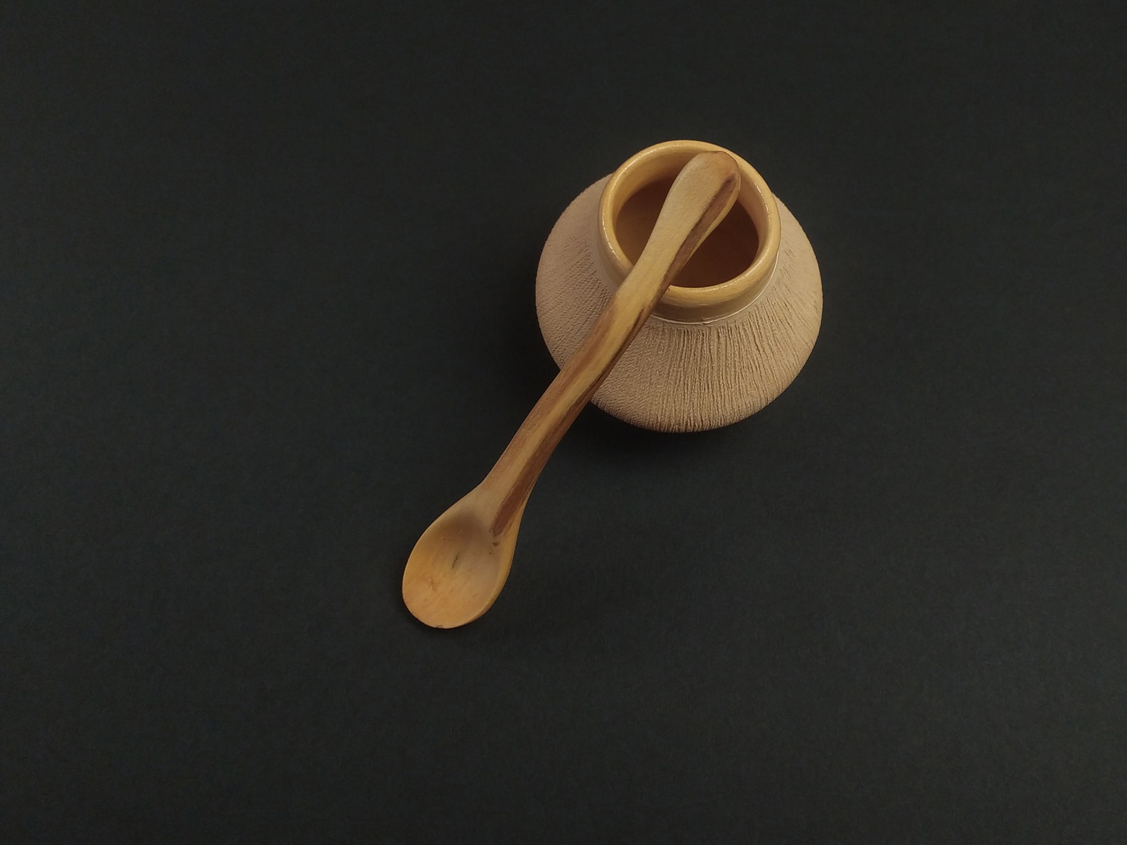 Small Wooden Salt or Spice Spoon Hand Carved of Pear, Plum, Cherry Tree ...