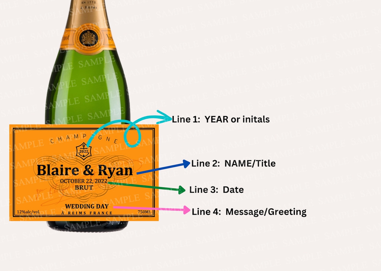 Custom Champagne Label Personalized Champagne Liquor Label - Etsy