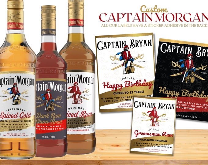 Custom Captain Morgan Label, Custom Rum Whiskey Label, Rum Custom Label ...