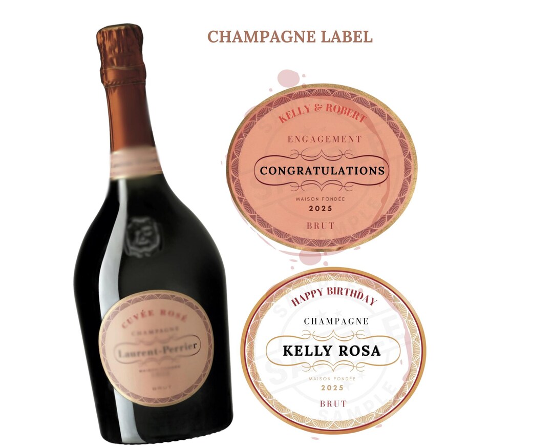 Champagne Label Sticker, Custom Champagne Liquor Label, Bridesmaid Gift ...
