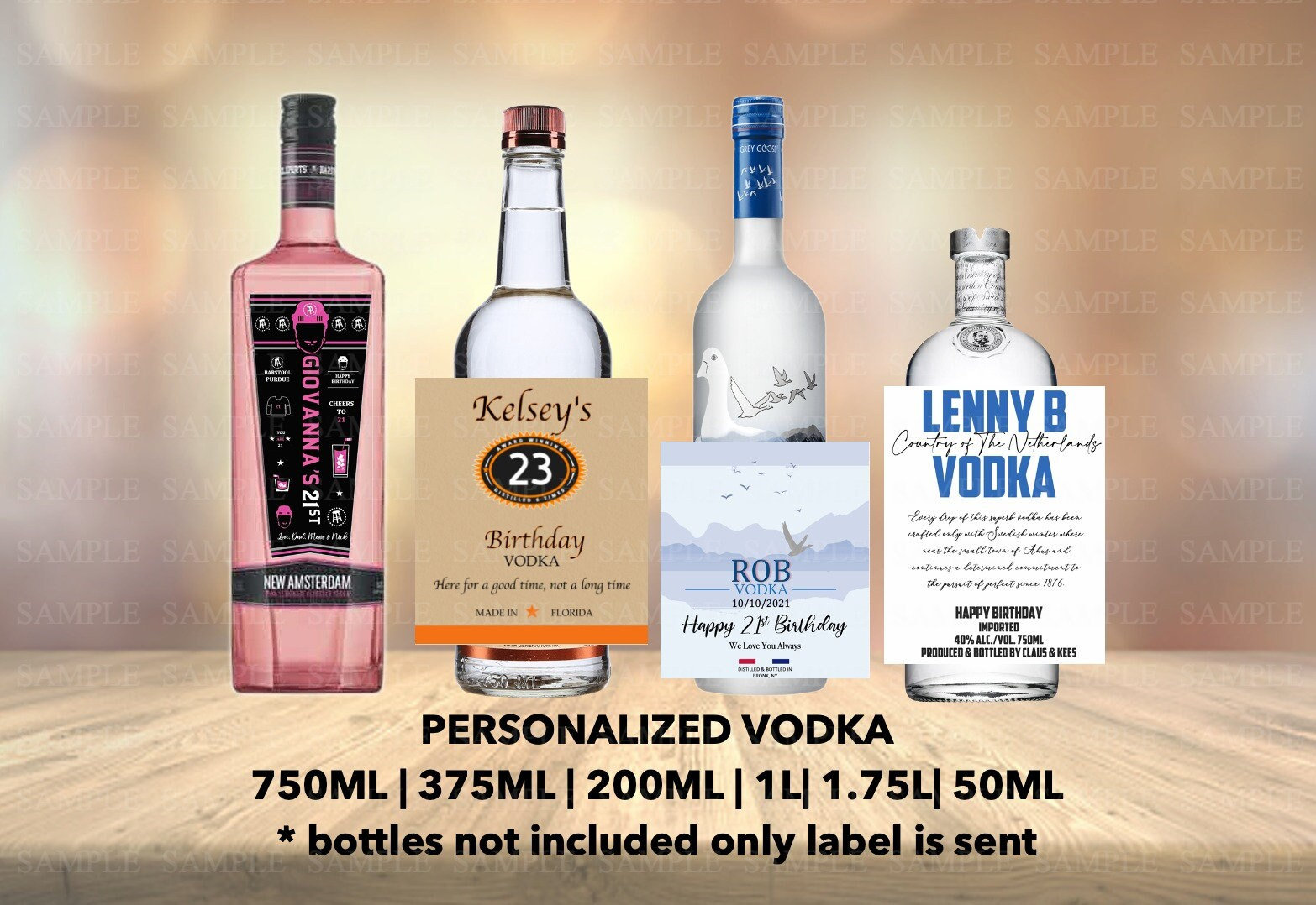 Custom Personalized Gift Vodka Label, Vodka Custom Label, Unique Wine ...