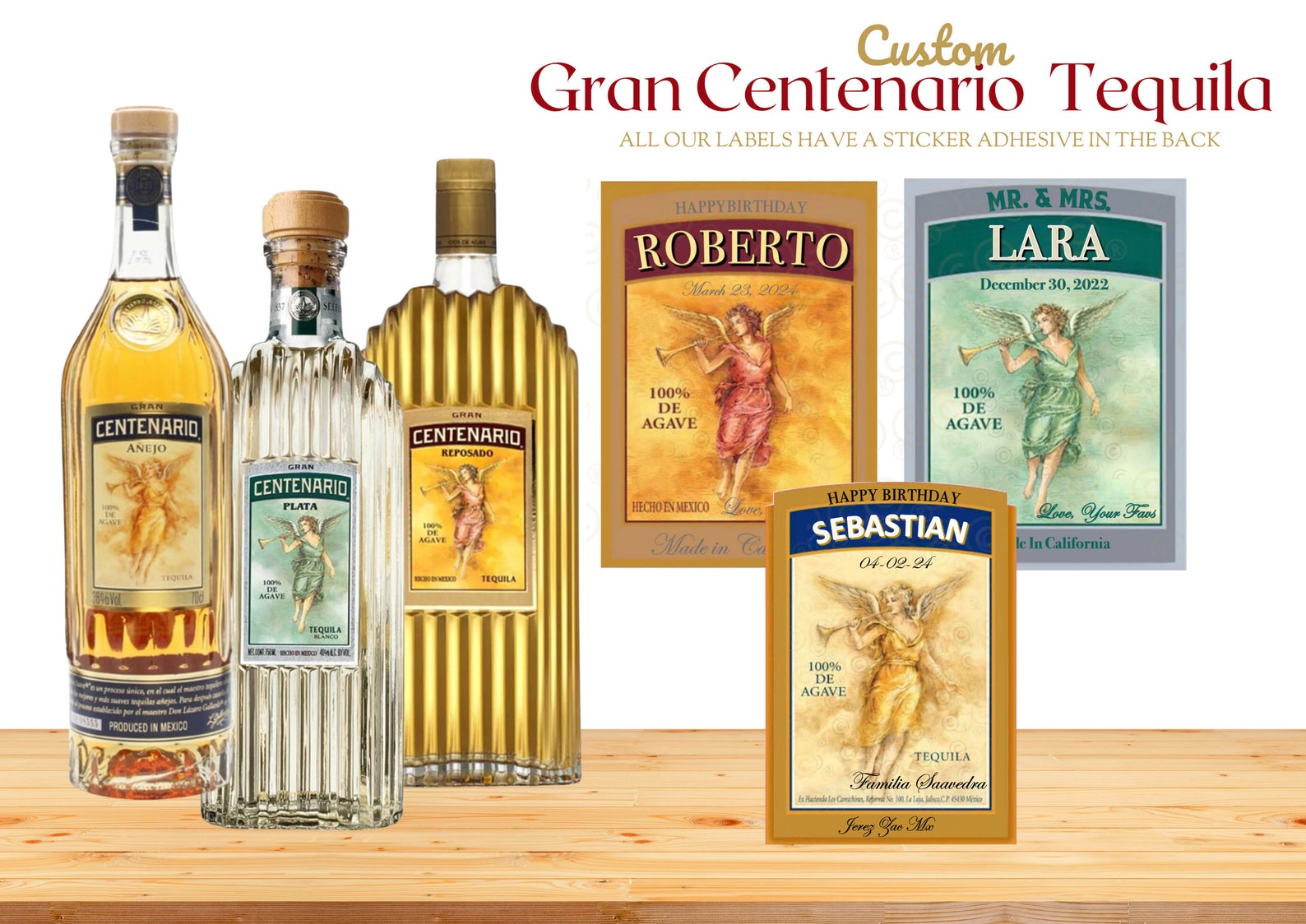 Custom Gran Centenario Tequila Label, Tequila Personalized Labels ...