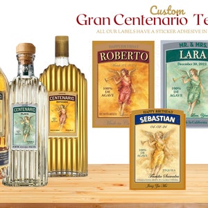 Custom Gran Centenario Tequila Label, Tequila Personalized Labels ...