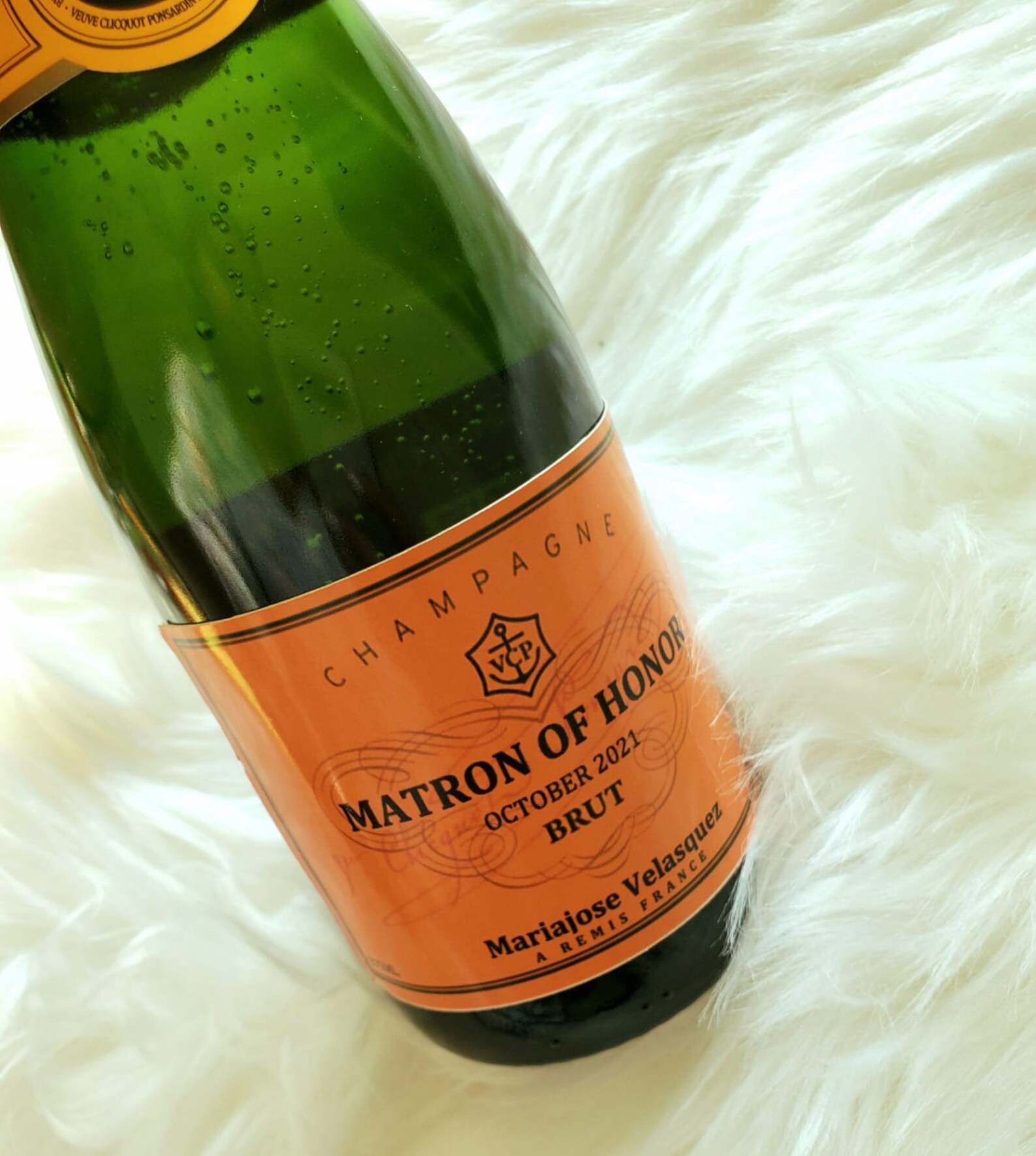 Custom Champagne Label, Personalized Champagne Liquor Label, Bridesmaid ...