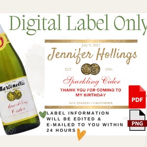 Custom Martinelli Cider Custom Label, Custom Sparkling Cider Sticker ...