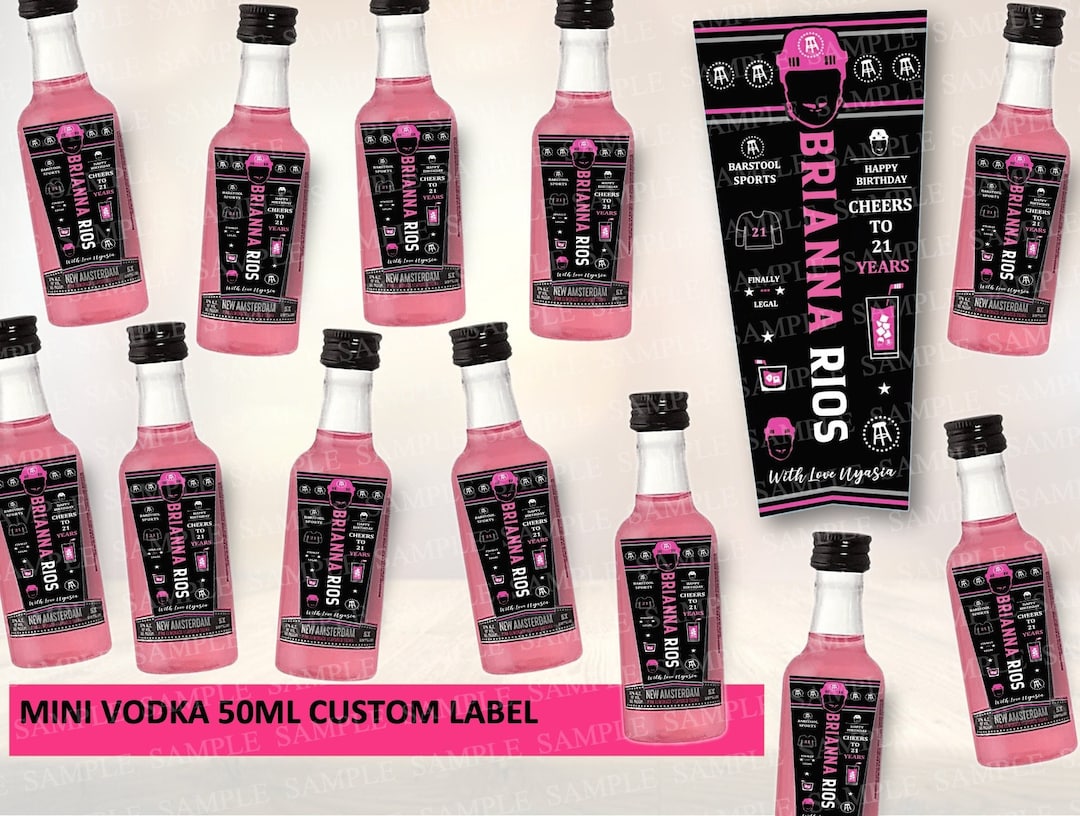 Custom Personalized Vodka Label, Vodka Custom Birthday Label, Mini ...