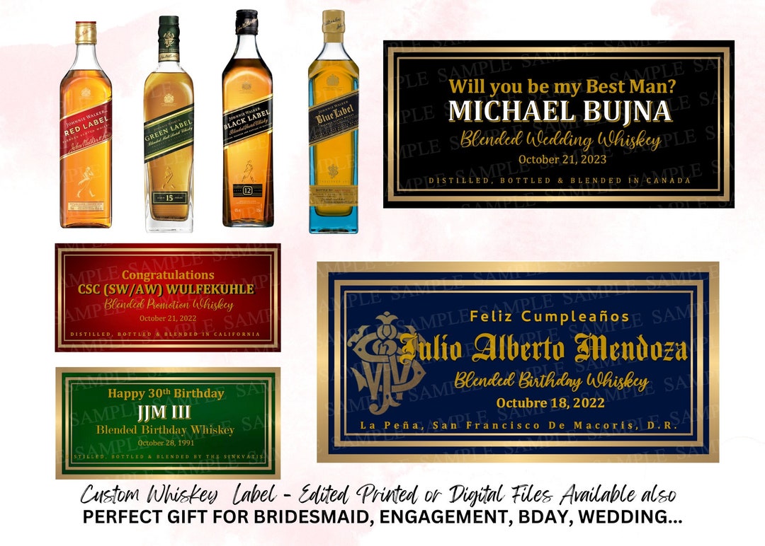 Custom Whiskey Label, Father Custom Label,groomsman Whisky Label ...