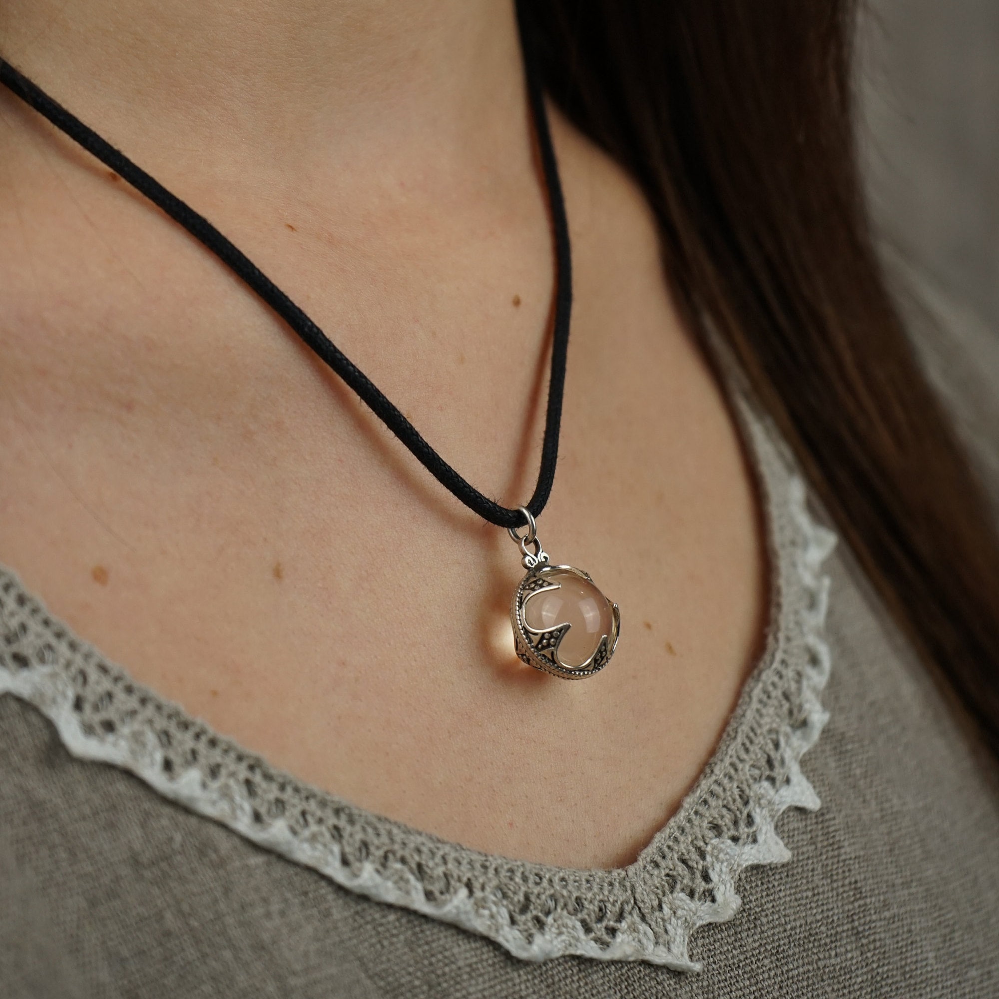 Rock Crystal Pendant, Viking Crystal Pendant, Rock Crystal Necklace ...