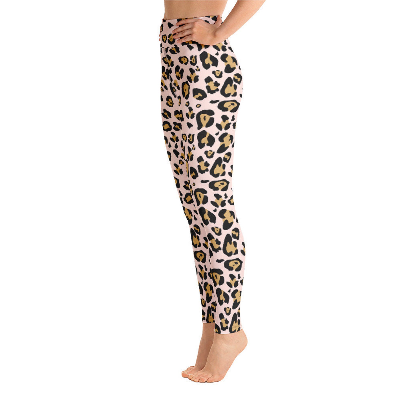 Pink Leopard Print Leggings - Etsy Sweden