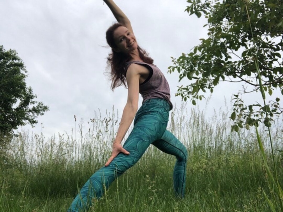 Rainforest Green High Waisted Yoga Leggings // Gym Leggings // Yoga ...