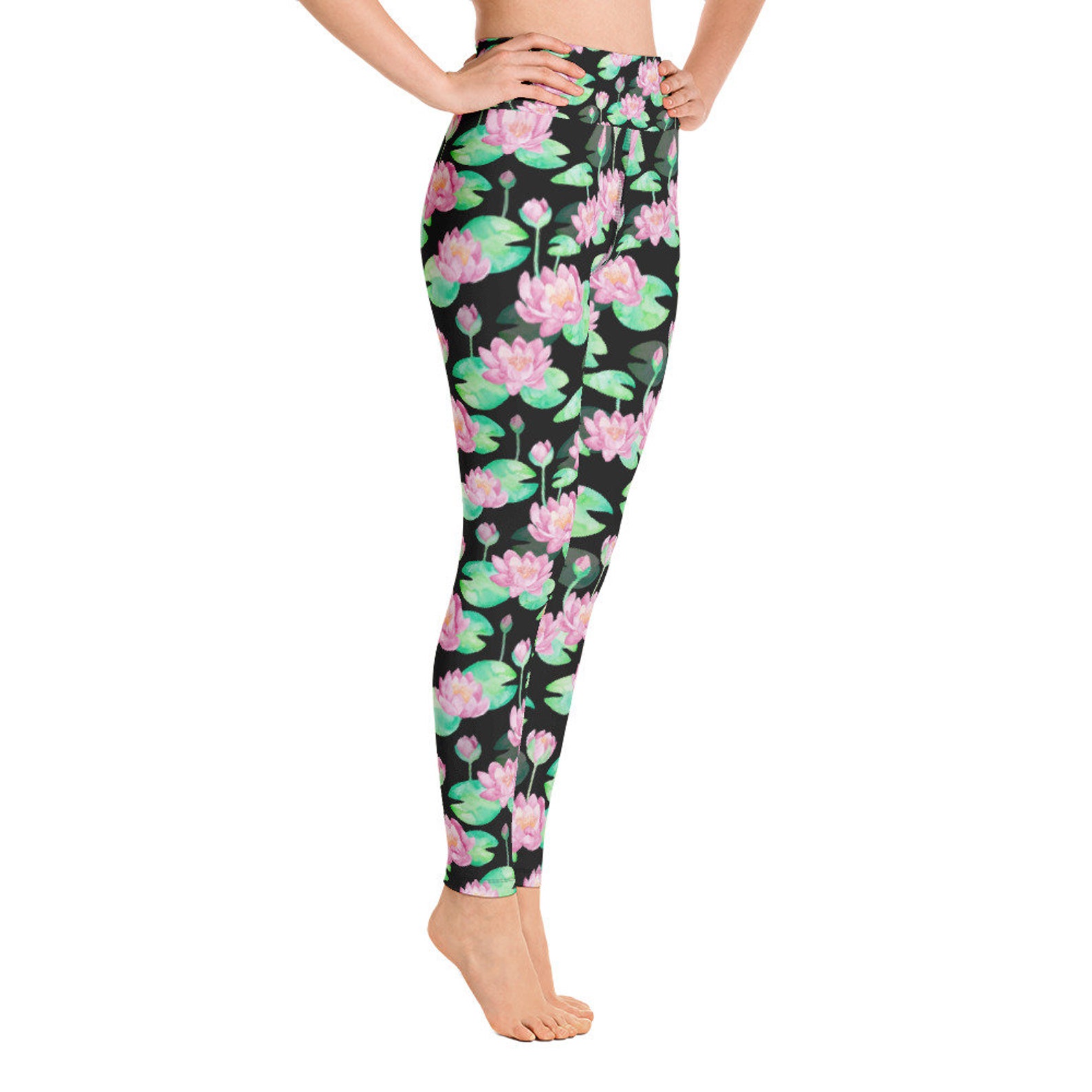 Beautiful Lotus Flower Leggings, Yoga Pants, Yoga Leggings, - Etsy