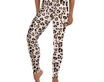 Pink Leopard Print Leggings - Etsy Sweden