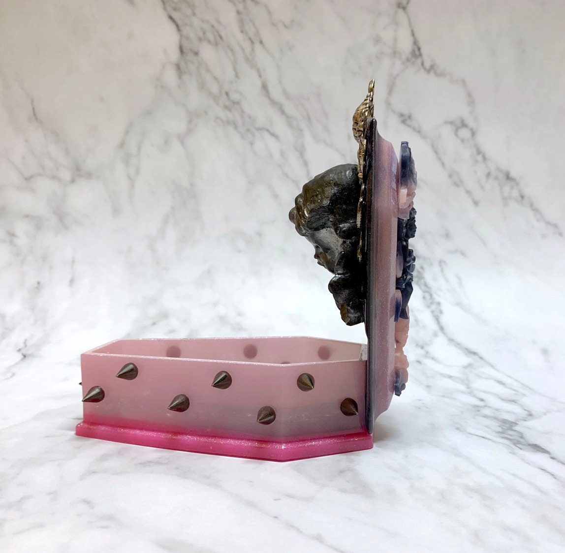 Pastel-goth Angel Resin Trinket Dish/tray Made With Chains and | Etsy
