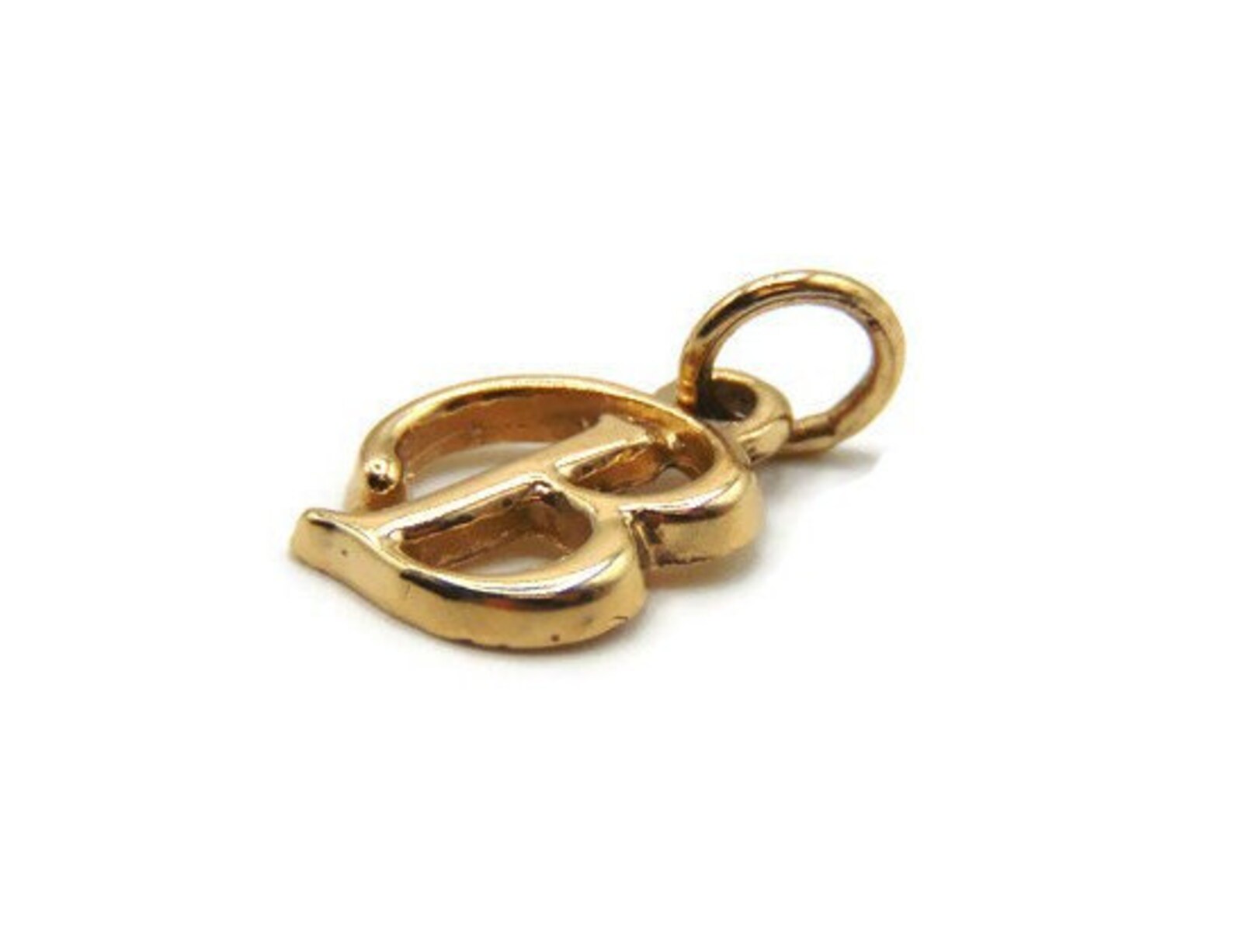 Initial Letter B Charm Pendant Yellow Gold!! - Etsy