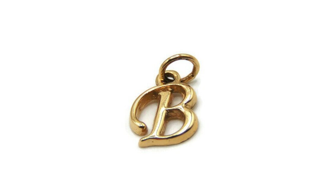 Initial Letter B Charm Pendant Yellow Gold!! - Etsy