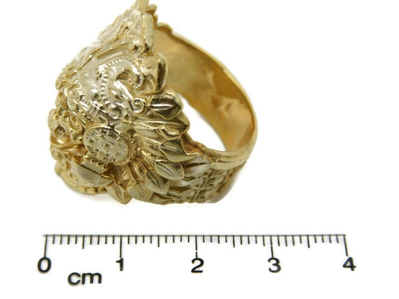 Aztec Skull Ring Yellow Gold NEW | Etsy