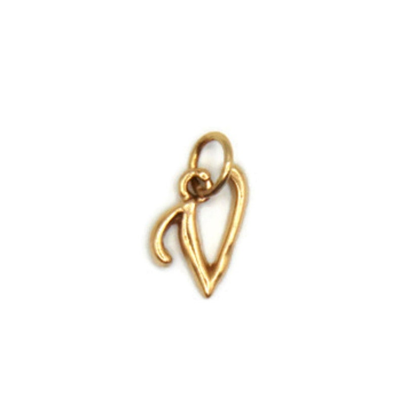 Initial Letter V Charm Pendant Yellow Gold!! - Etsy