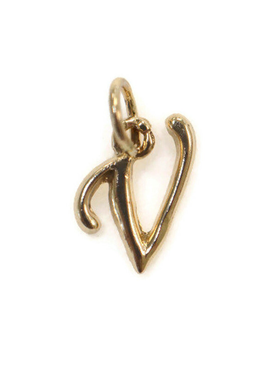 Initial Letter V Charm Pendant Yellow Gold!! - Etsy