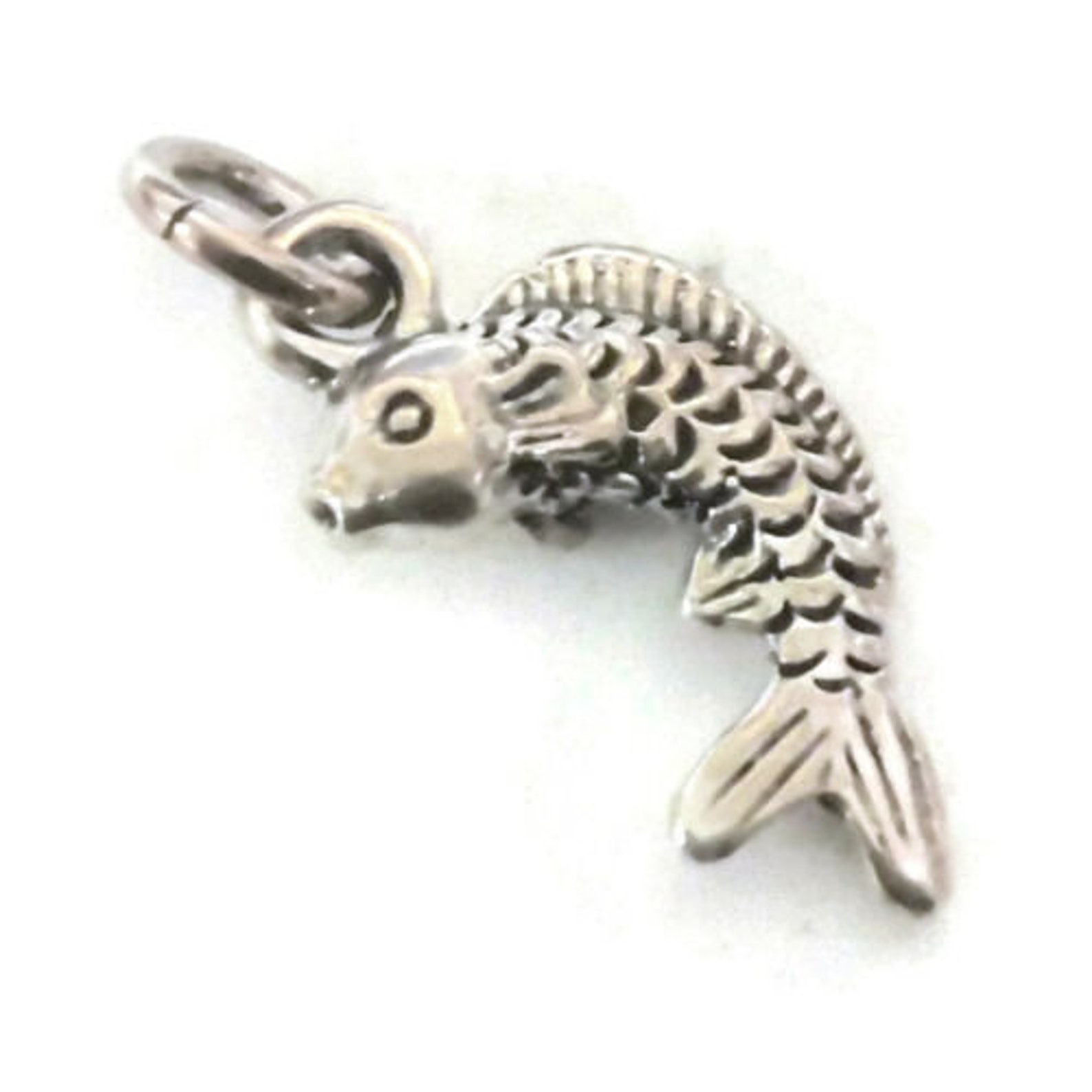 Fish Charm Pendant .925 Sterling Silver. - Etsy