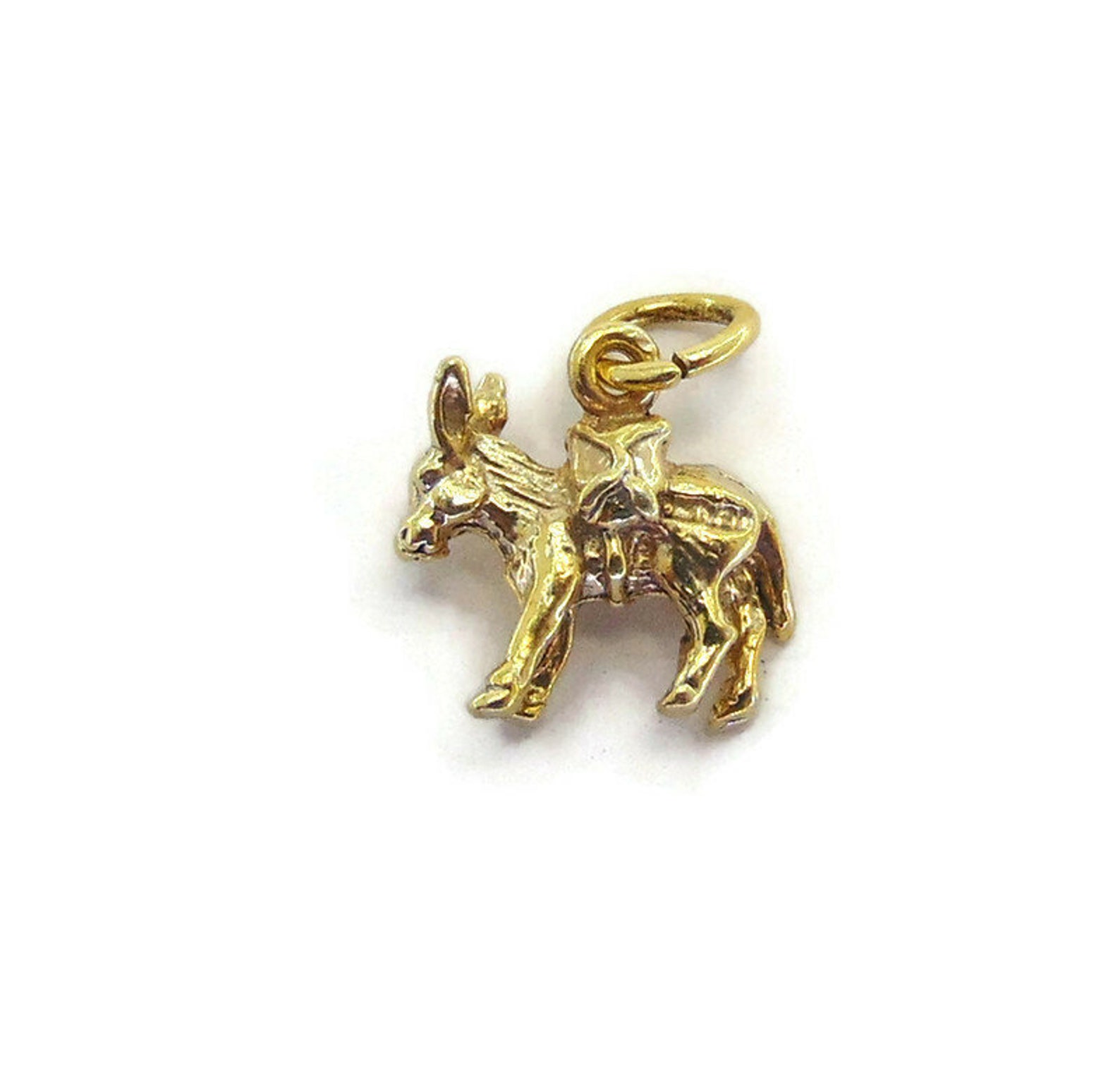 Donkey Charm Pendant Yellow Gold - Etsy