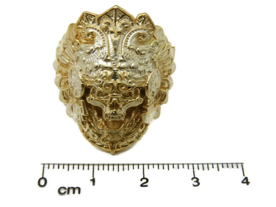 Aztec Skull Ring Yellow Gold NEW | Etsy
