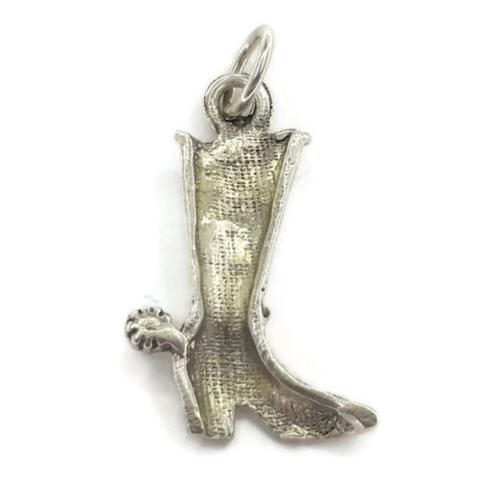 Western Boot Charm Pendant .925 Sterling Silver. - Etsy