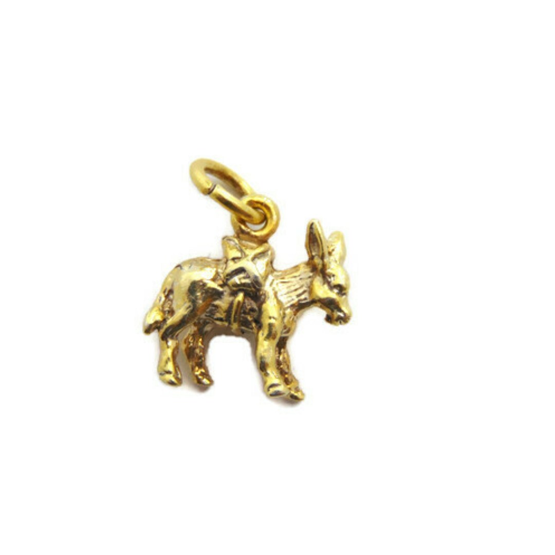 Donkey Charm Pendant Yellow Gold - Etsy