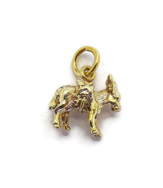 Donkey Charm Pendant Yellow Gold - Etsy