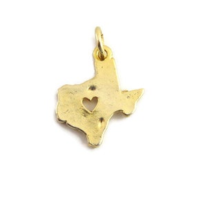 Texas State Map Charm Pendant Yellow Gold - Etsy