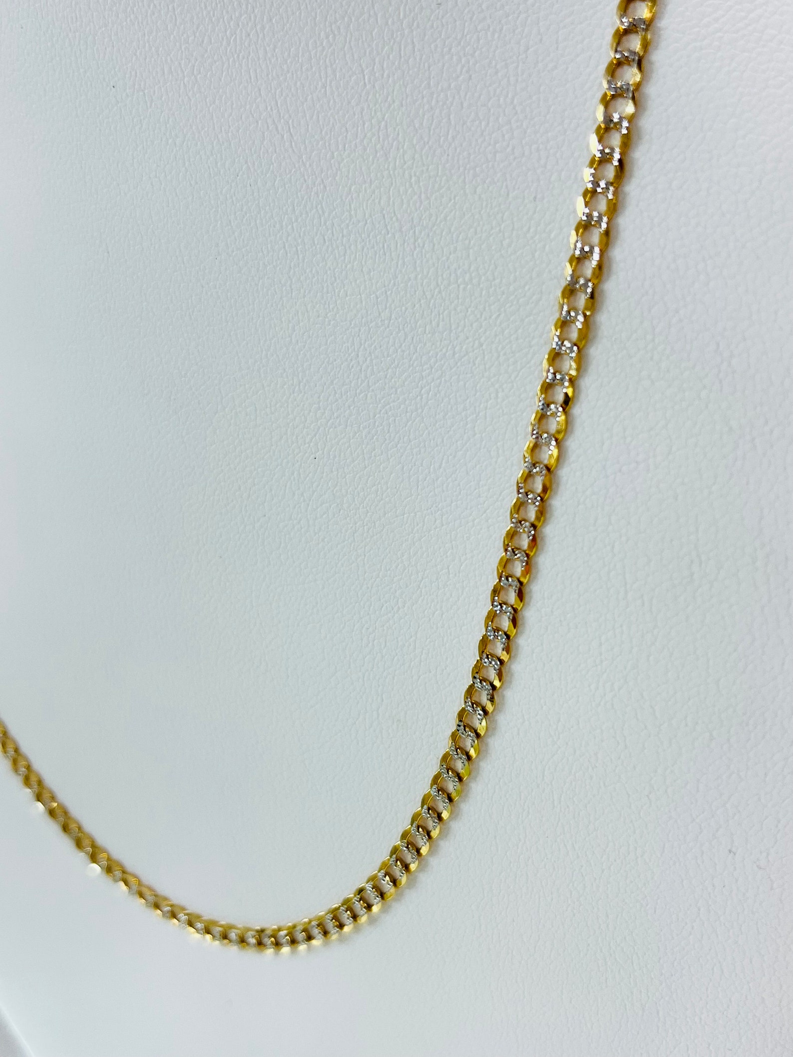 Flat Beveled Curb Cuban Link Chain 10K Solid Yellow Gold 3.2mm 22" - Etsy