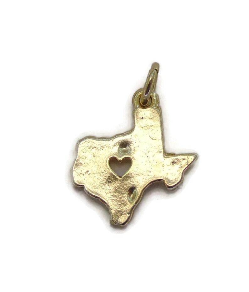 Texas State Map Charm Pendant Yellow Gold - Etsy