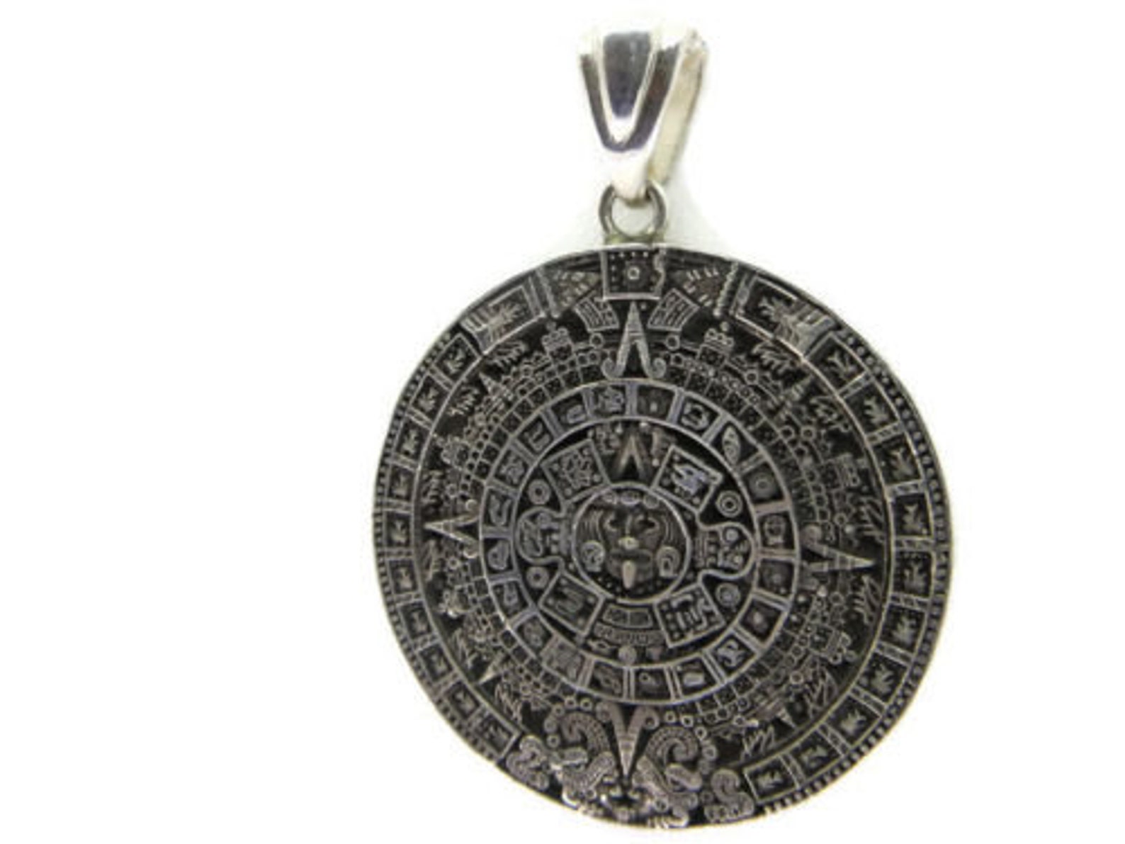 Aztec Calendar Pendant .925 Sterling Silver!! - Etsy
