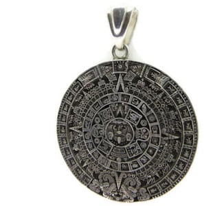 Aztec Calendar Pendant .925 Sterling Silver!! - Etsy