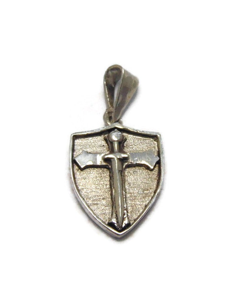 Warrior Shield Cross Pendant .925 Sterling Silver - Etsy
