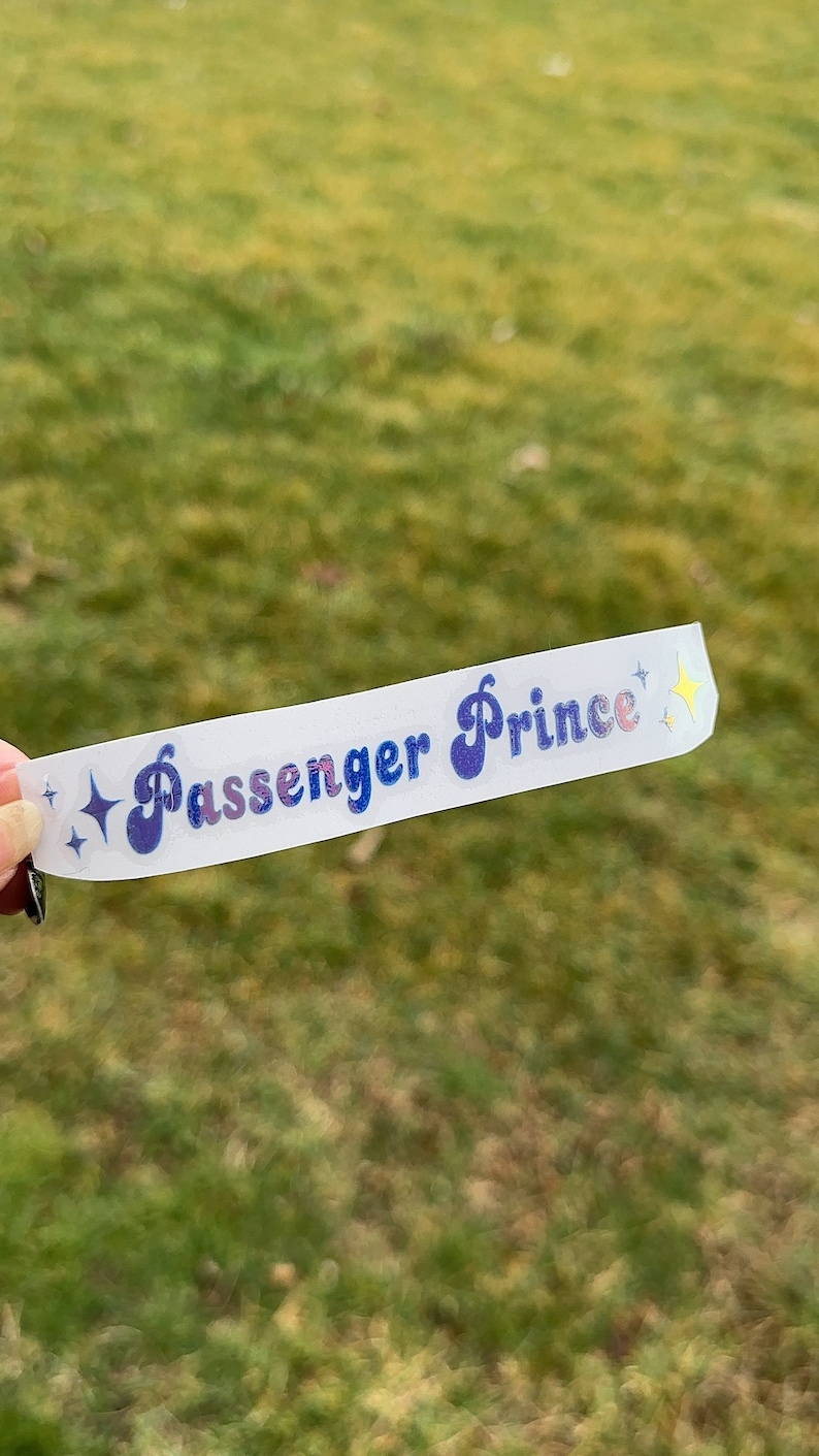 Passenger Prince Car Decal Permanent Vinyl Mirror Sticker - Etsy