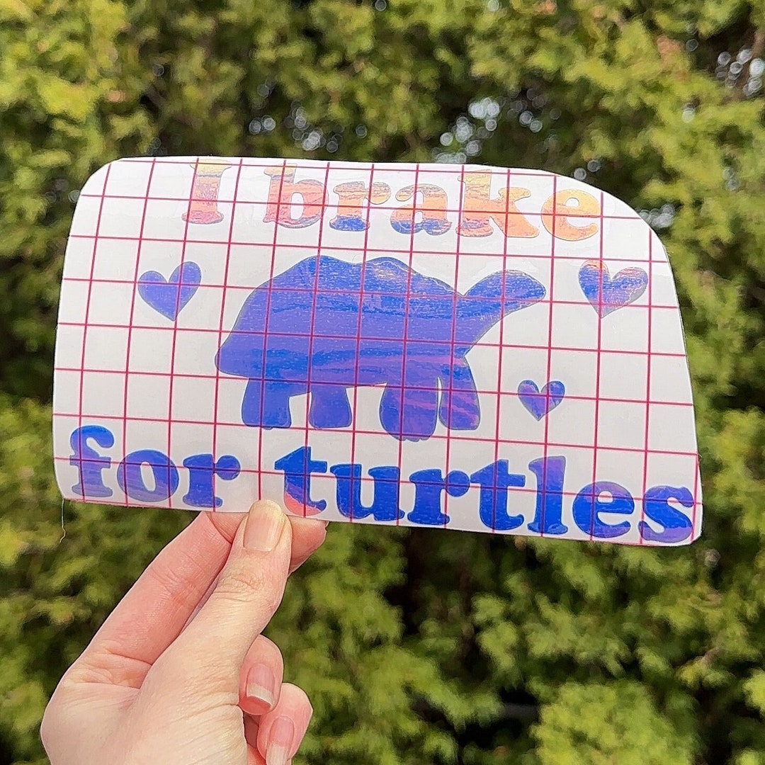 I Brake for Turtles Car Decal, Turtle Lover Bumper Sticker, Car ...