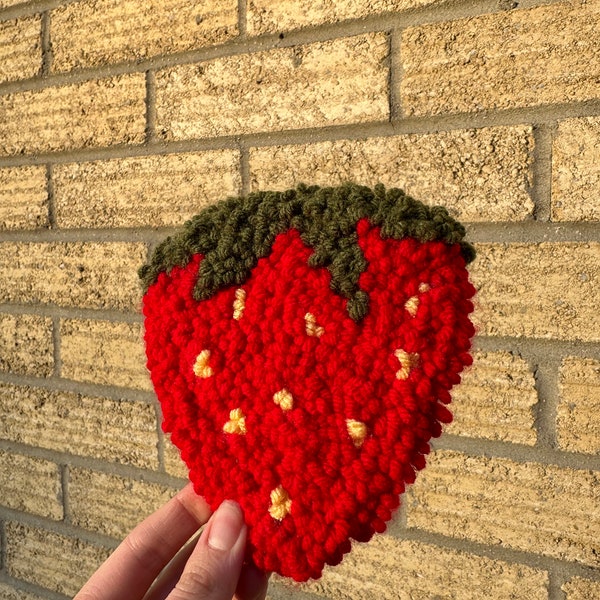 Strawberry Mug Rug - Etsy