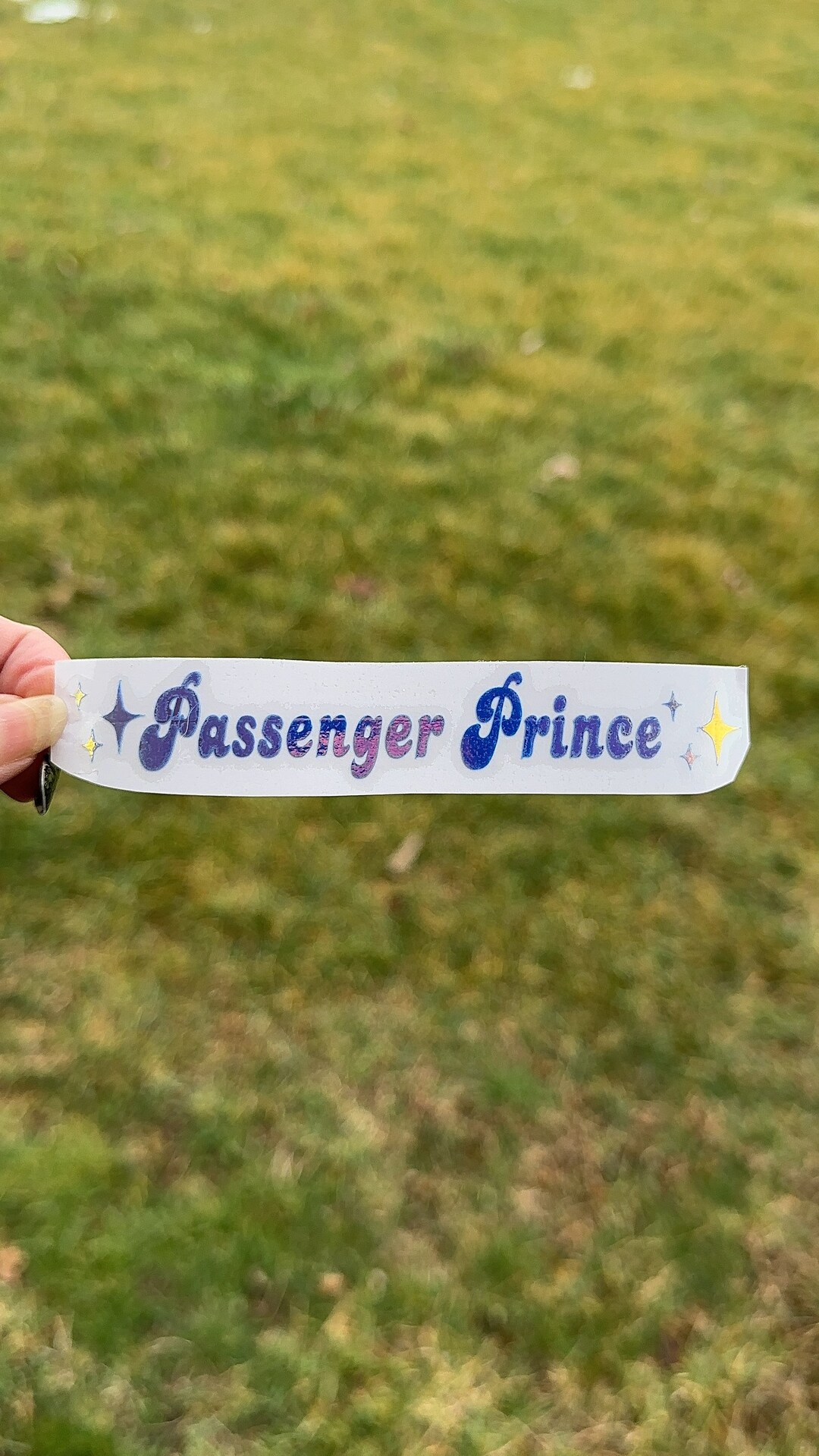 Passenger Prince Car Decal, Permanent Vinyl Mirror Sticker Decal, Gag ...
