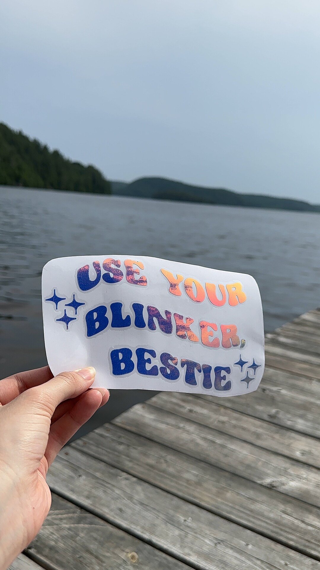Use Your Blinker, Bestie Decal, Holographic Car Decal, Vinyl Window ...