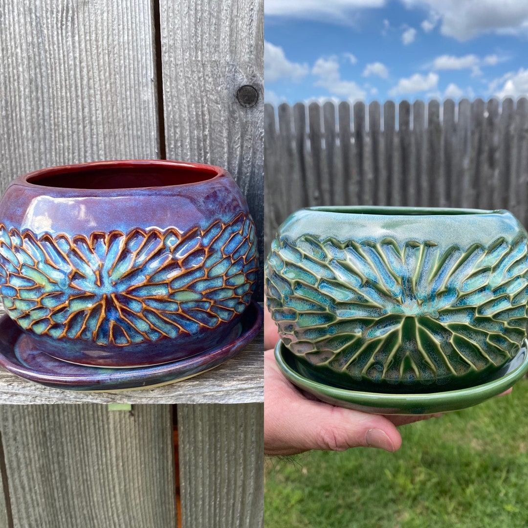 Made to Order Planter Hand Carved Pottery Pot for Plants With Drainage ...