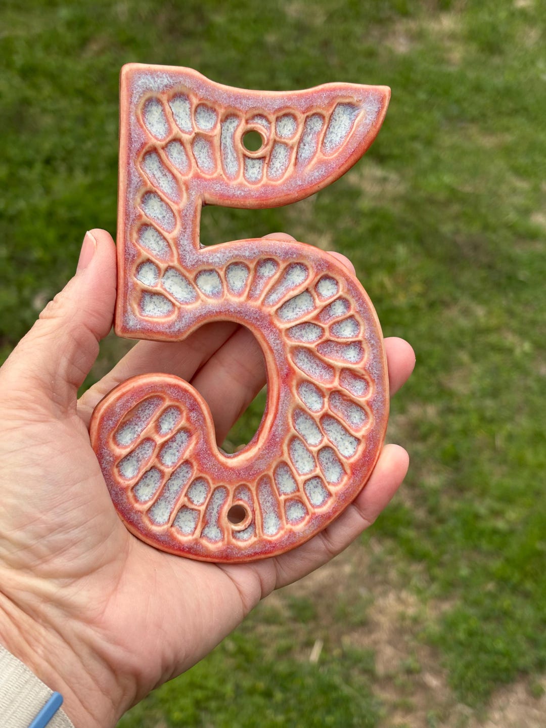 Handmade Coral Ceramic House Numbers - Custom Pottery Address - Etsy