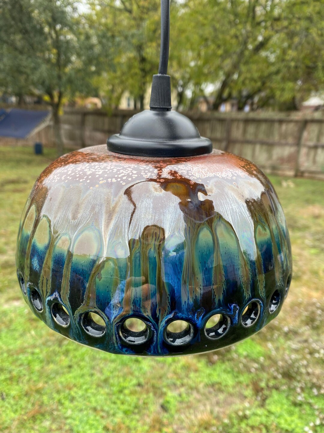 Ready to Ship One of a Kind Handmade Pottery Plug in Pendant Lamp With ...
