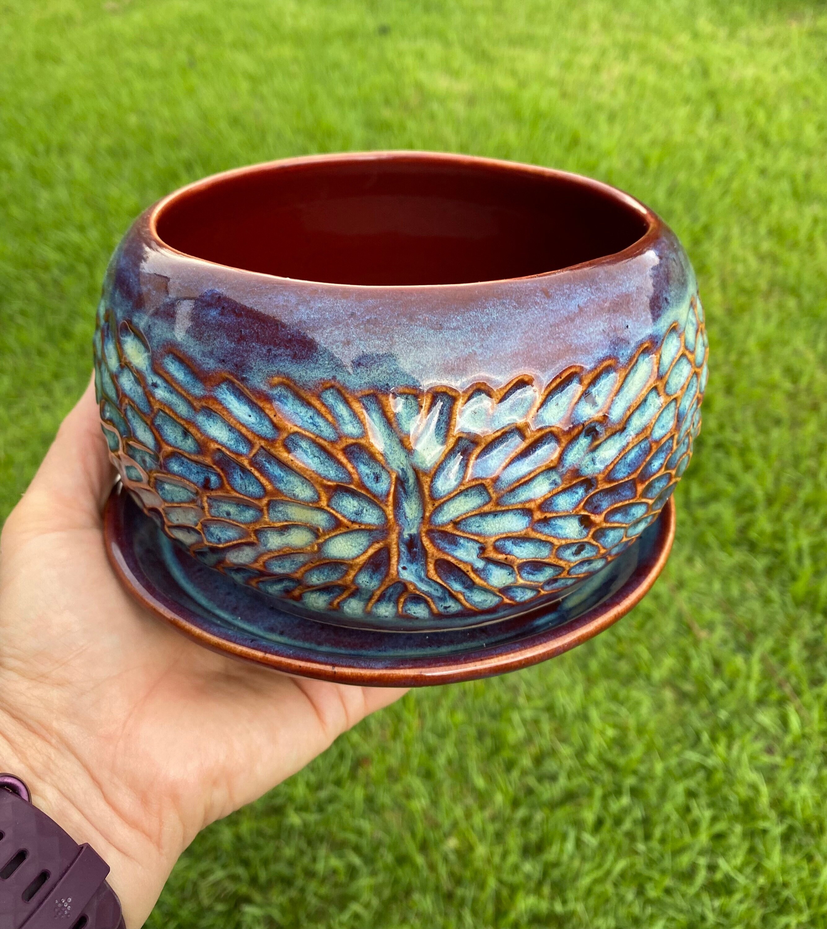 Made to Order Planter Hand Carved Pottery Pot for Plants With | Etsy