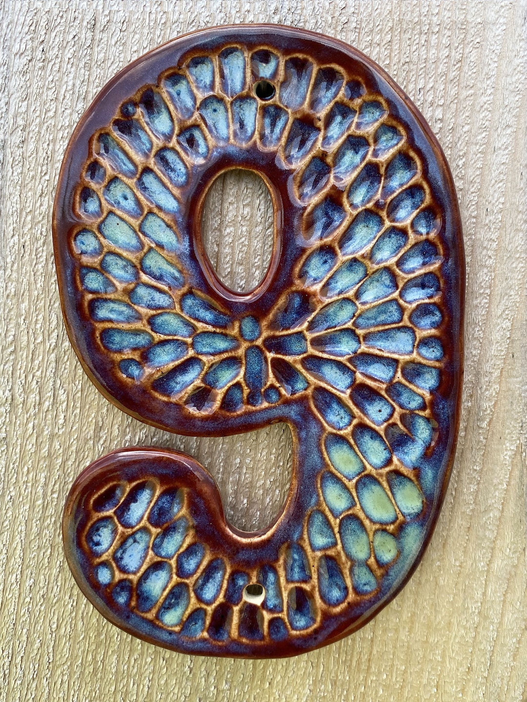 Handmade Ceramic House Number: Red, Blue, Green Pottery Address Tile - Etsy