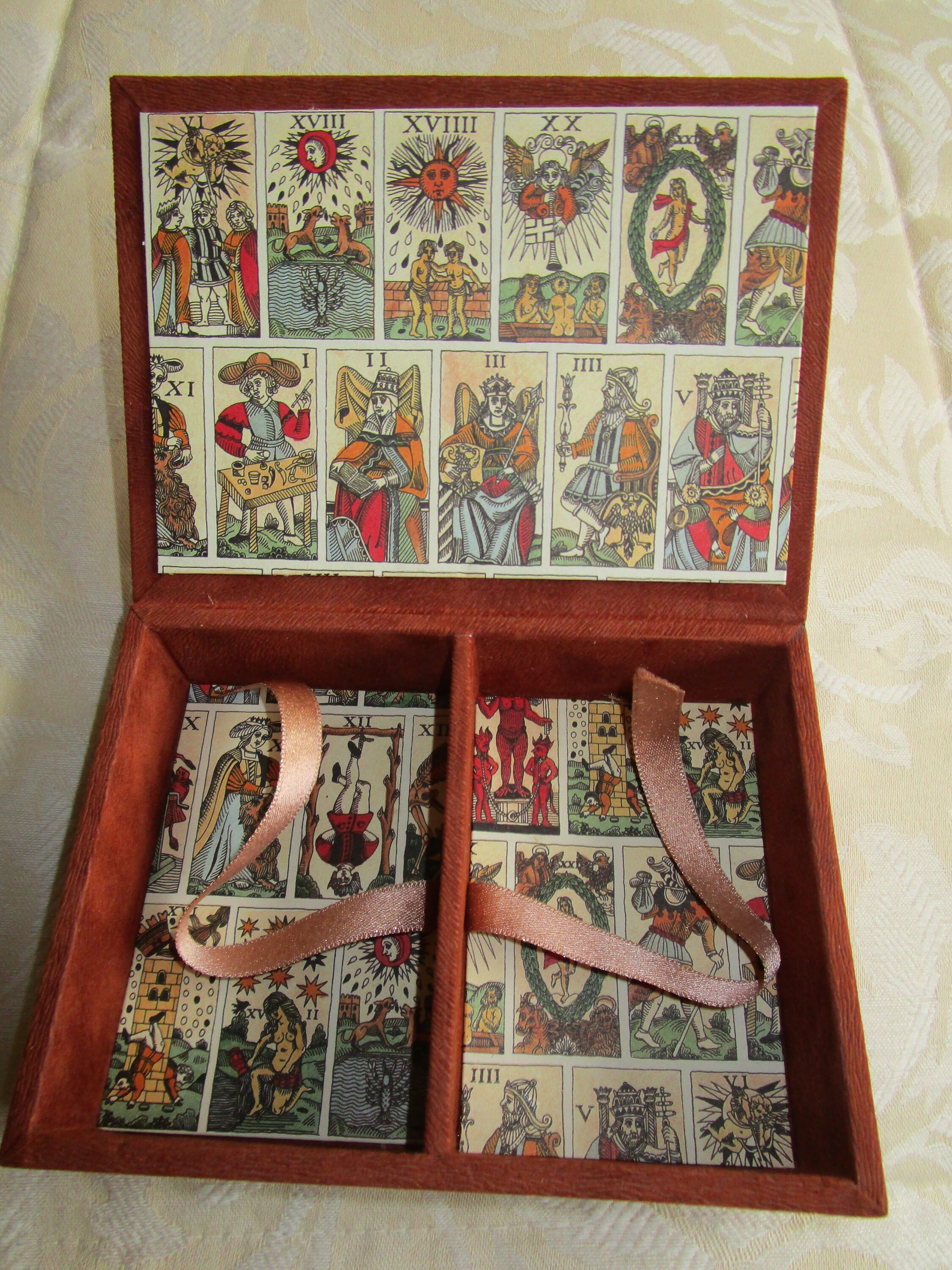 Bridge/playing Cards Box Carry Box 2 Compartments 1 Lid - Etsy