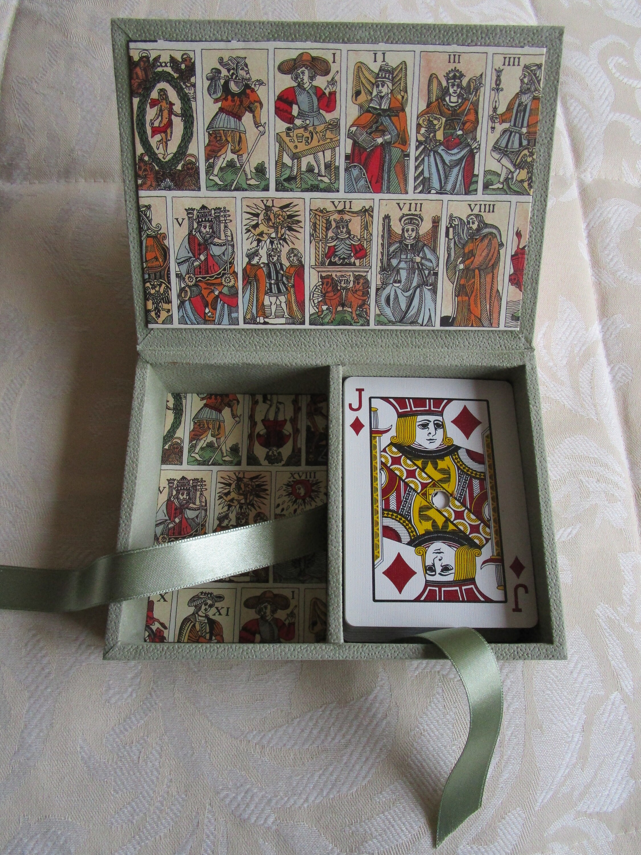 Bridge/playing Cards Box, Carry Box, 2 Compartments, 1 Lid, Handmade ...