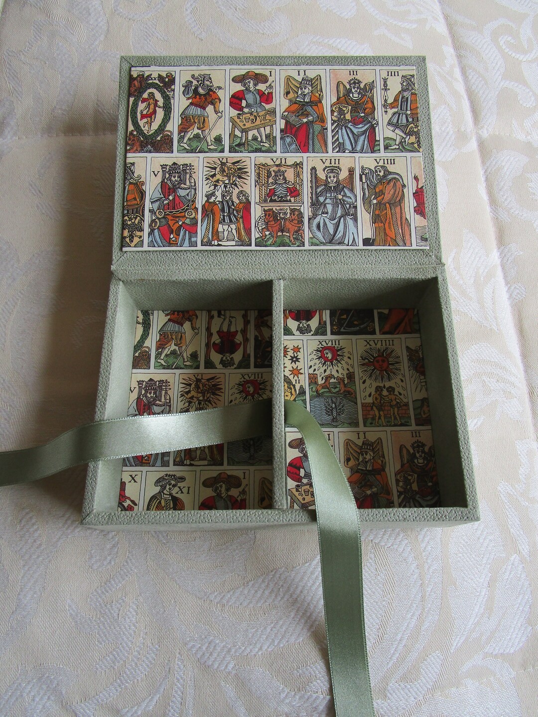 Bridge/playing Cards Box, Carry Box, 2 Compartments, 1 Lid, Handmade ...