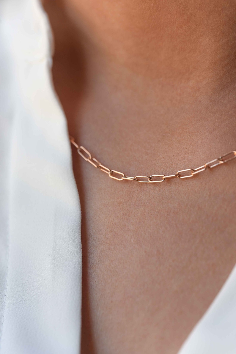Minimal Chain Layering Necklace in 14k Gold Filled and Rose - Etsy