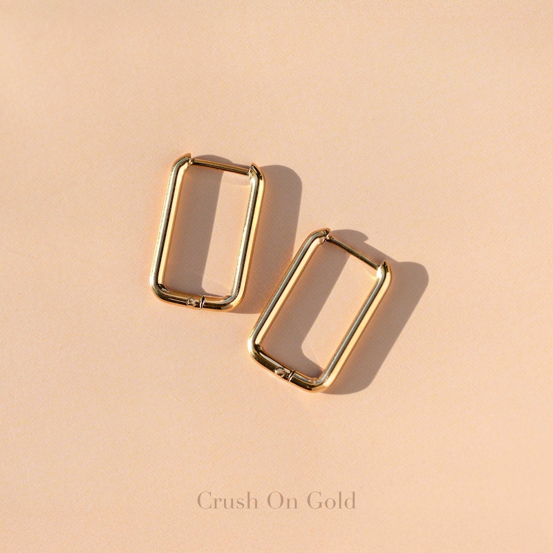 Rectangle Hoops - Etsy