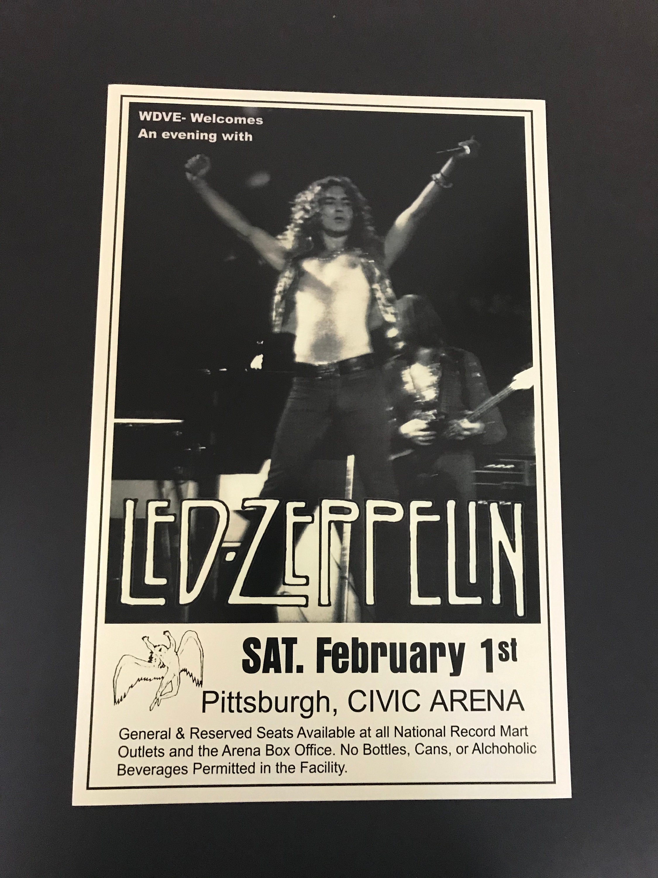 Led Zeppelin Concert Poster Vintage Style Poster Tour Concert - Etsy
